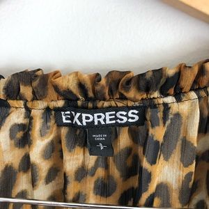 Express | Tops | Express Animal Print Blouse With Ruffle Detail | Poshmark